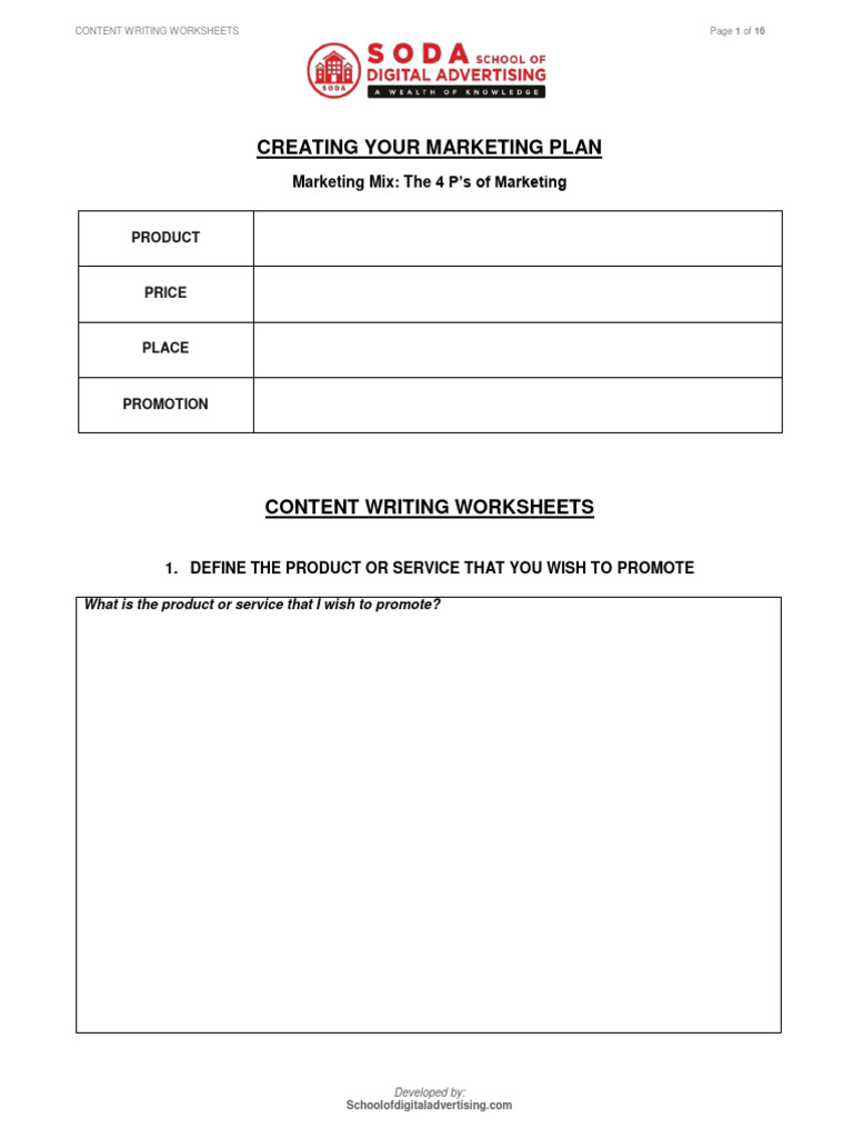 Content Writing Worksheets 2020 | Download Free PDF | Search Engine ...
