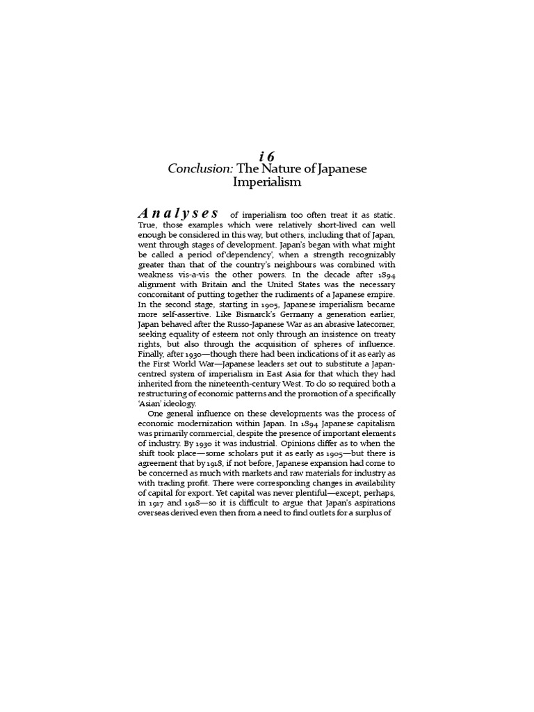 Nature of Japanese Imperialism | PDF | Empire Of Japan | Imperialism