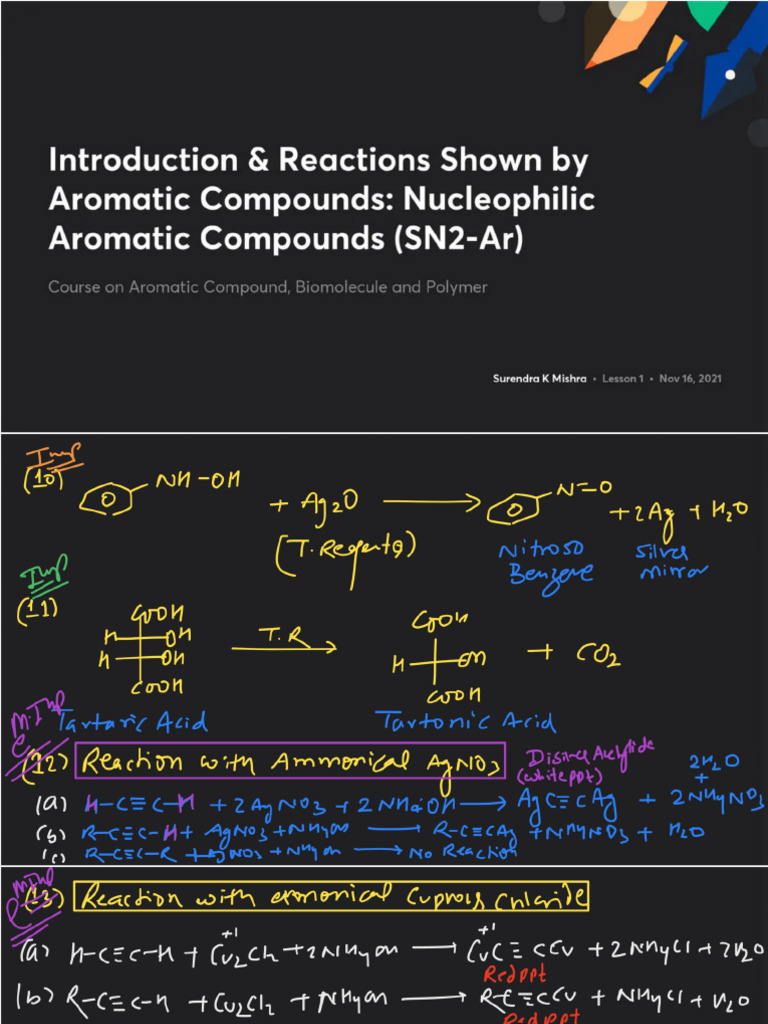 Introduction Reactions Shown by Aromatic Compounds Nucleophilic ...