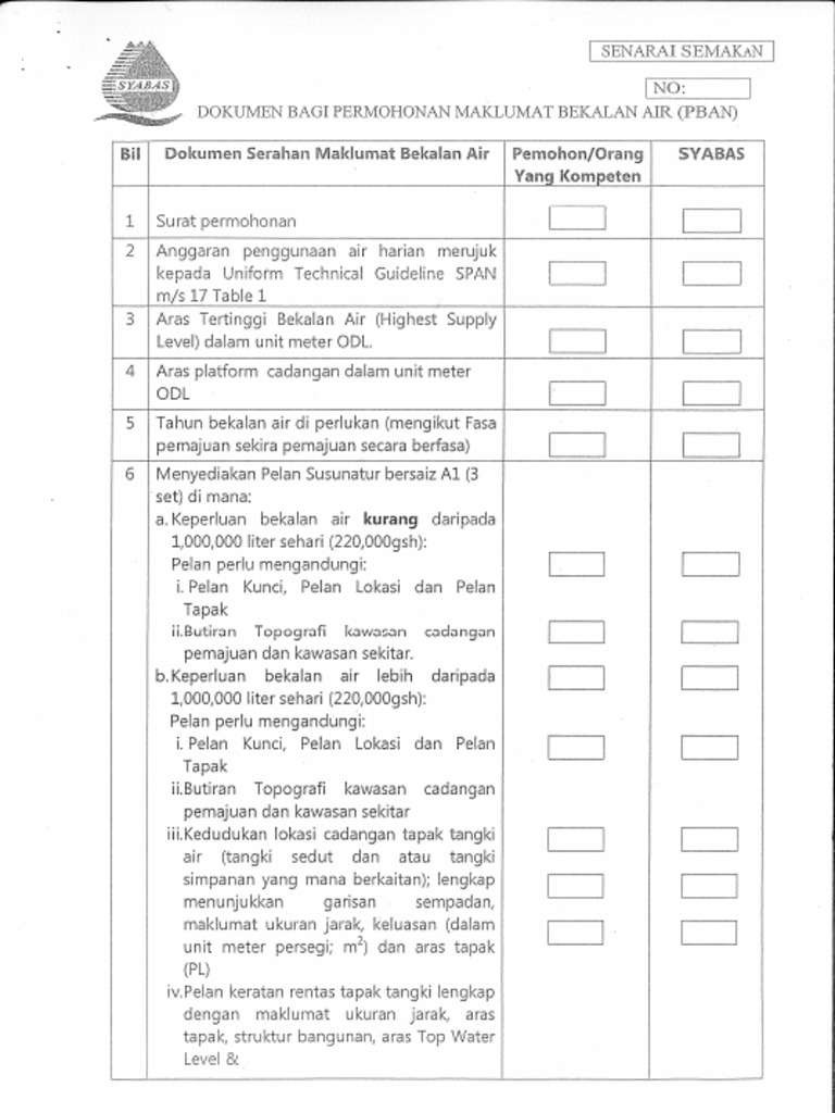 WATER DEMAND FORM & BORANG PRA RUNDING osk senja 2023 03 13 (1) | PDF