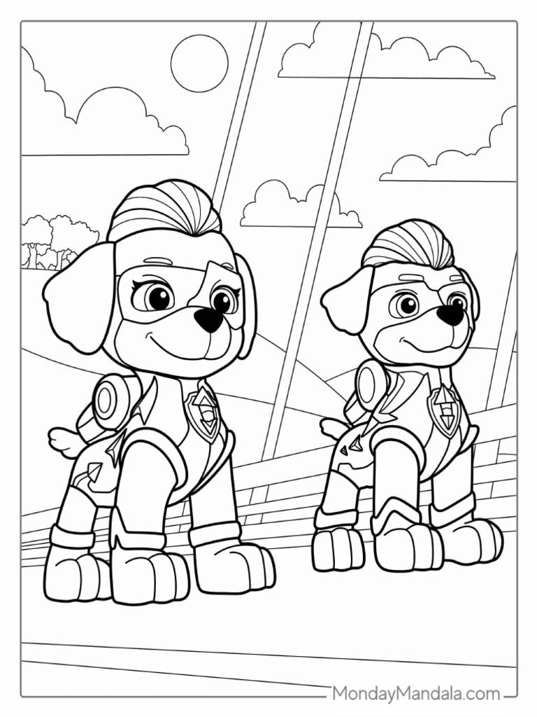 Mighty Pups Super Paws Coloring Sheet | PDF