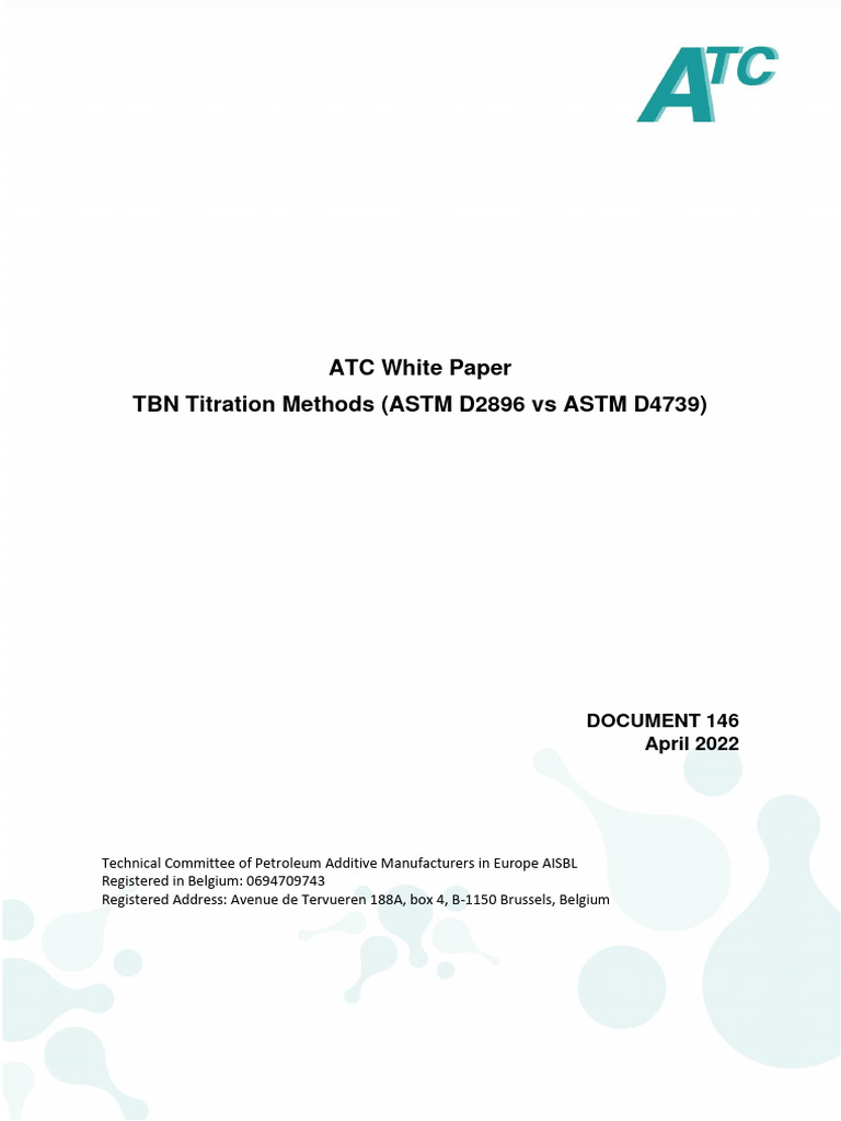 TBN Measurement: ASTM D2896 vs D4739 | PDF | Acid | Titration
