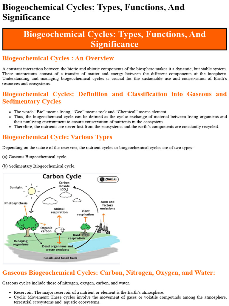 3.biogeochemical Cycles | PDF | Soil | Ecosystem