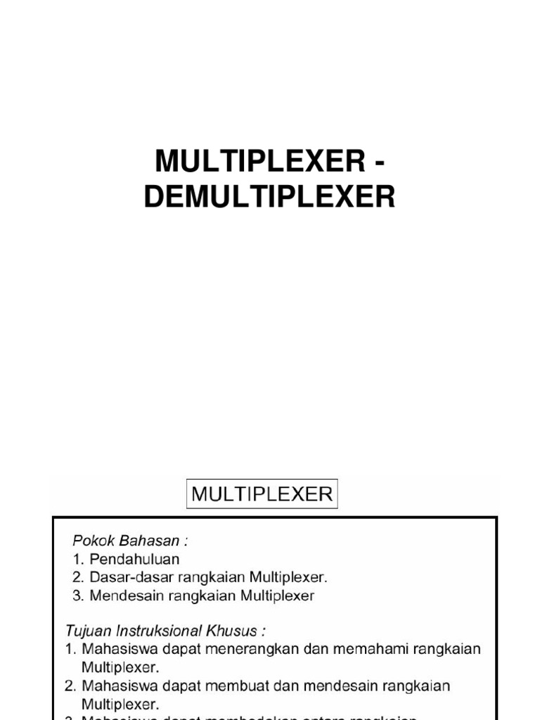 Multiplexer & Demultiplexer: Desain dan Aplikasi | PDF | Komputer