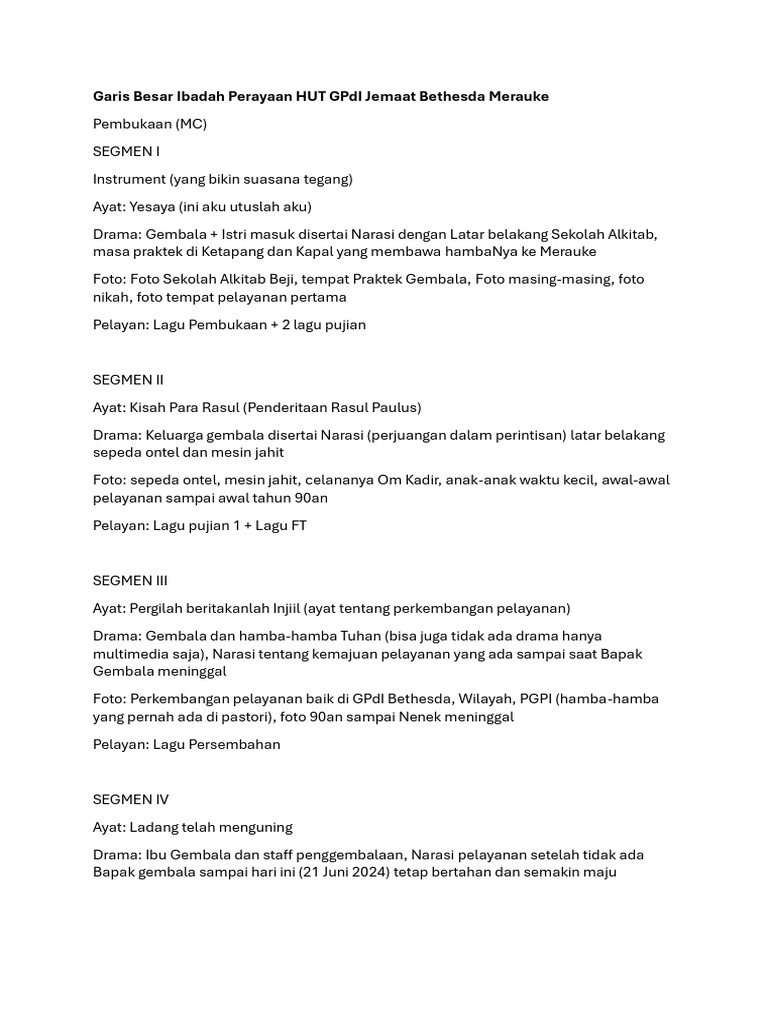 Konsep Acara HUT | PDF