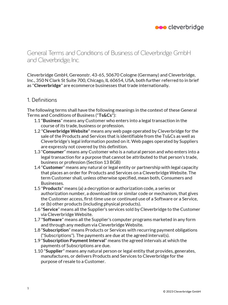 cleverbridge terms | PDF | Credit Card | Taxes