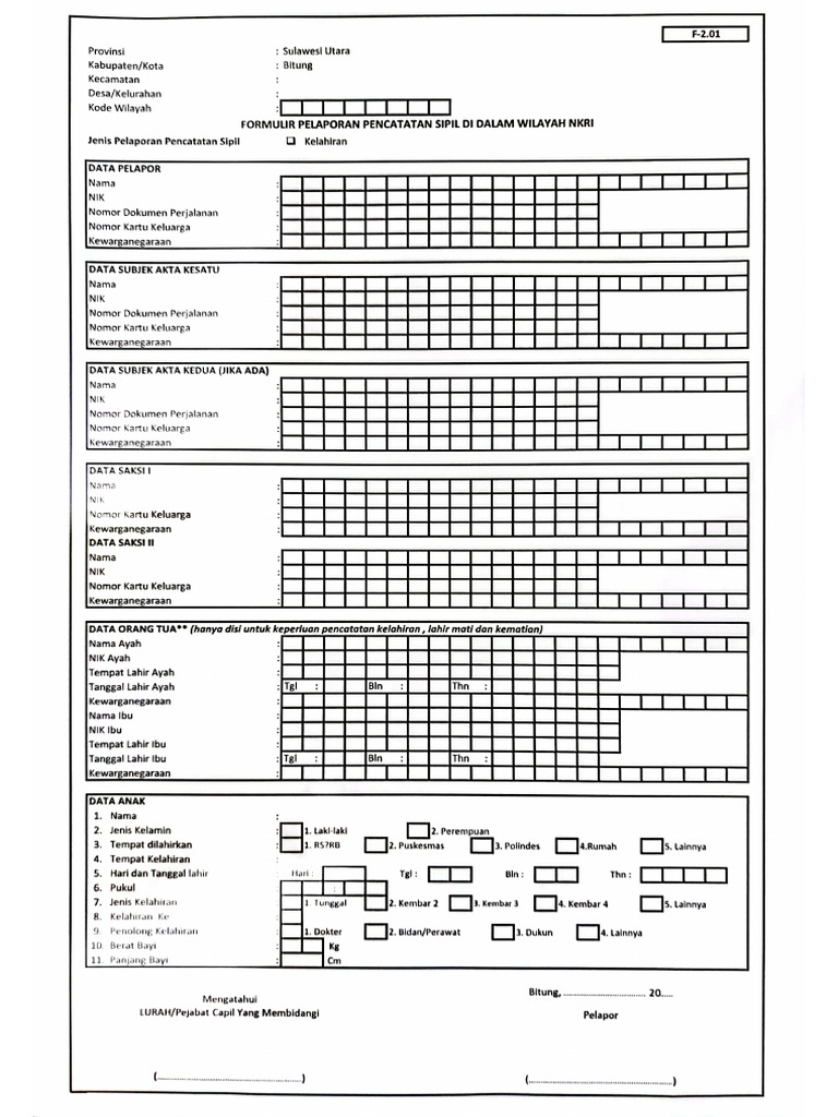 Form Kelahiran & Kematian | PDF