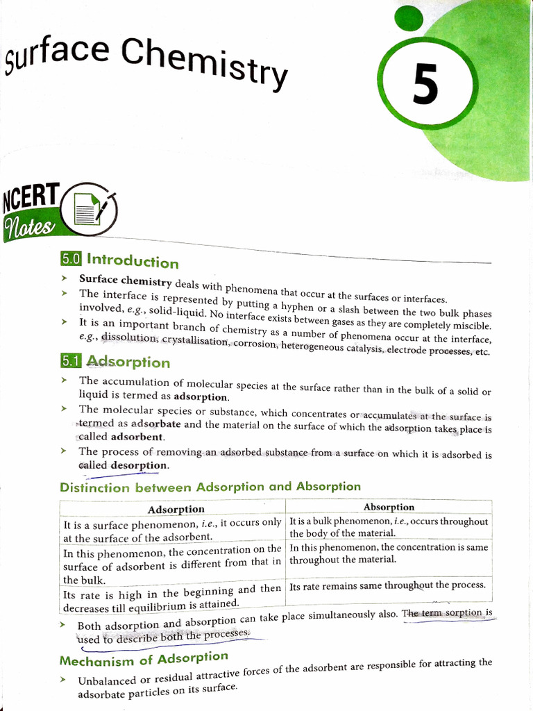 Surface Chemistry | Download Free PDF | Adsorption | Chemical Processes