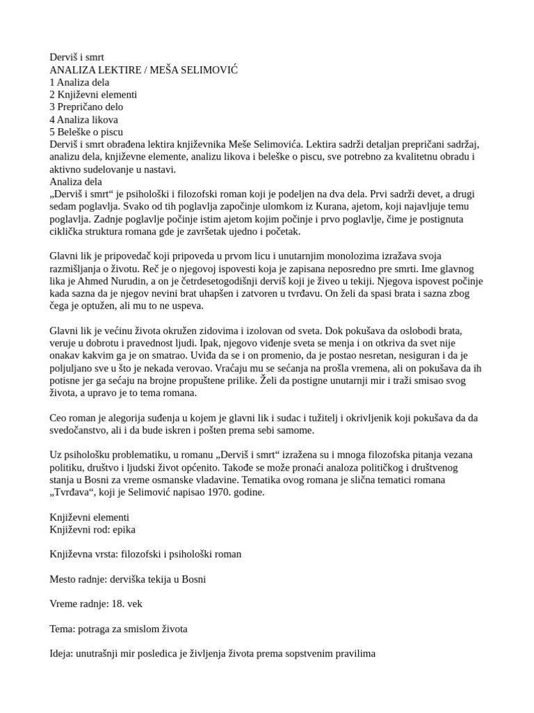 Dervis I SMRT | PDF