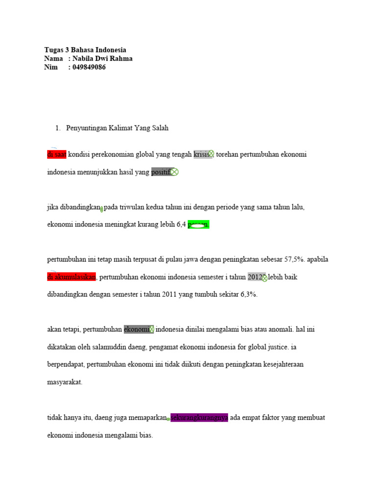 Tugas 3 Bahasa Indonesia | PDF | Ilmu Sosial