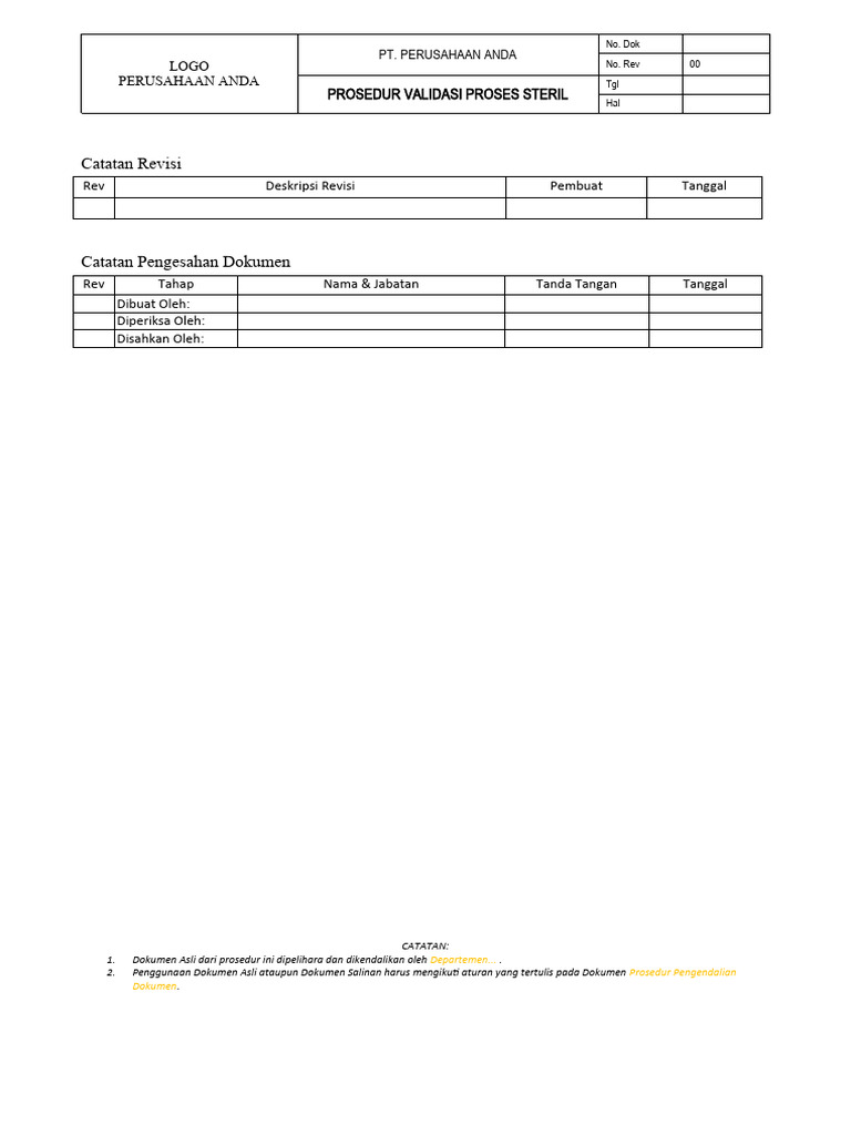 14 Prosedur Validasi Proses Steril | PDF