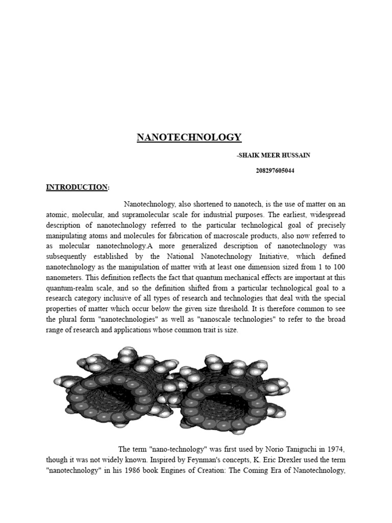 NANOTECHNOLOGY HUSSAIN | Download Free PDF | Nanotechnology | Physical Sciences