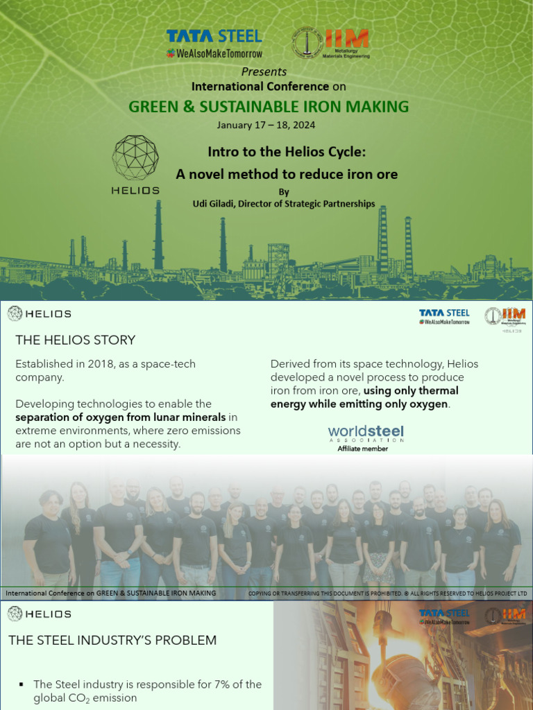 Green & Sustainable Iron Making: Intro To The Helios Cycle: A Novel ...