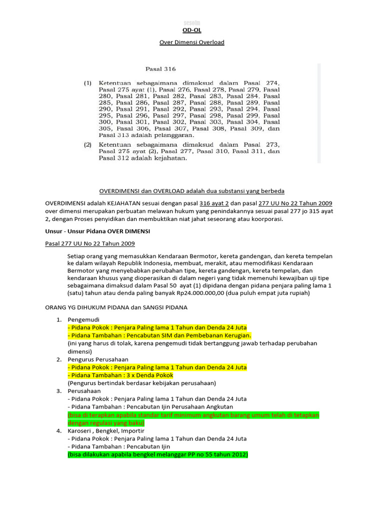Penanganan Overdimensi dan Overload | PDF