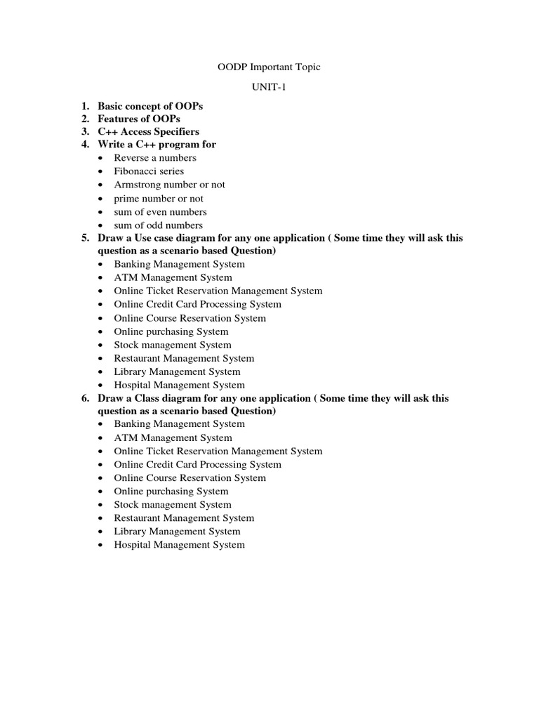 21CSC101T Important Questions | PDF | Class (Computer Programming) | C++