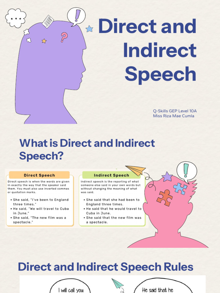 Direct and Indirect Speech Rules | PDF | Verb | Syntax