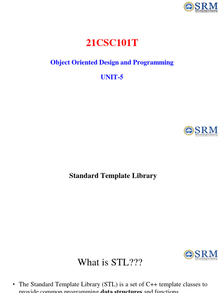 21csc101t Oodp Unit-5 | PDF | C++ | Computer Programming