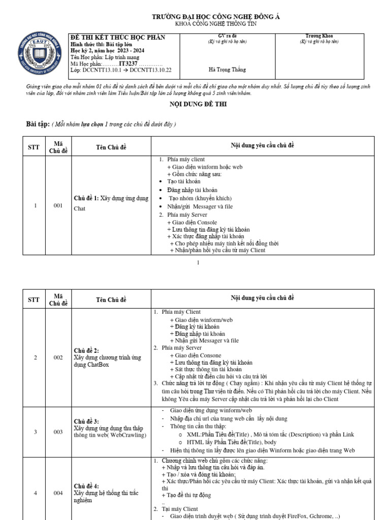 De Thi Btl Lap Trinh Mang K13 Ver2 Pdf