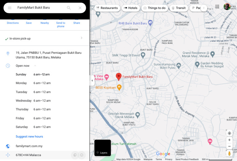 FamilyMart Bukit Baru - Google Maps | PDF