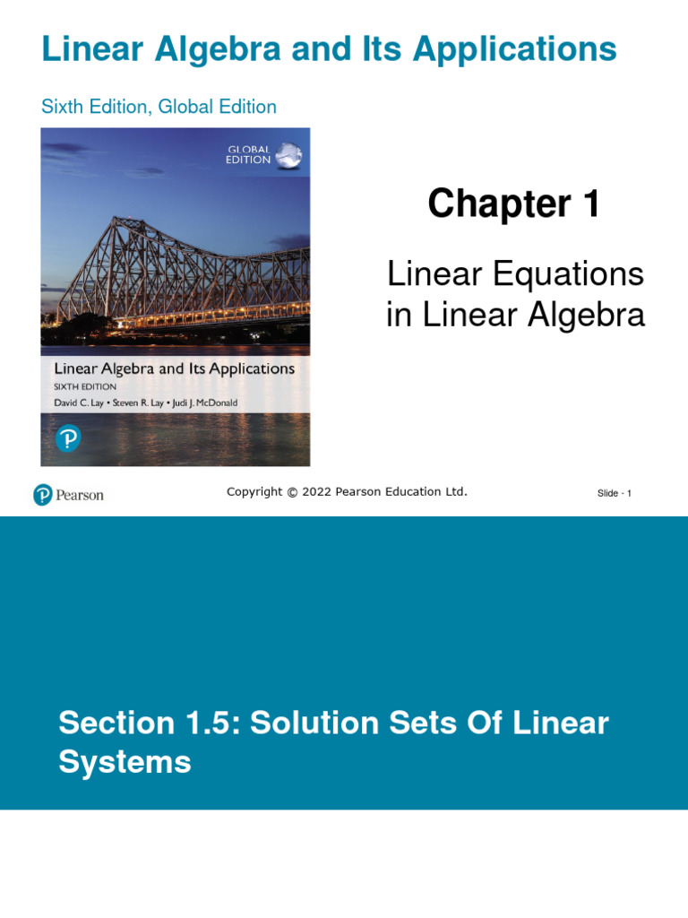 Linear Algebra and Its Applications - 1-5 Solution Sets of Linear Systems | PDF | System Of ...