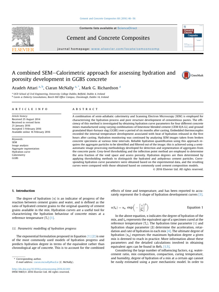 SEM Analysis of GGBS Concrete Porosity | PDF | Concrete | Porosity