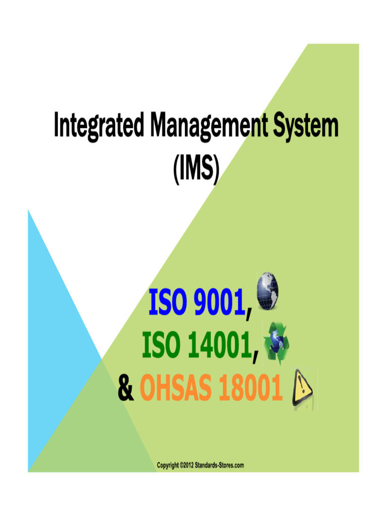 Ims Iso 9001 Iso 14001 Ohsas 18001 Integration | PDF