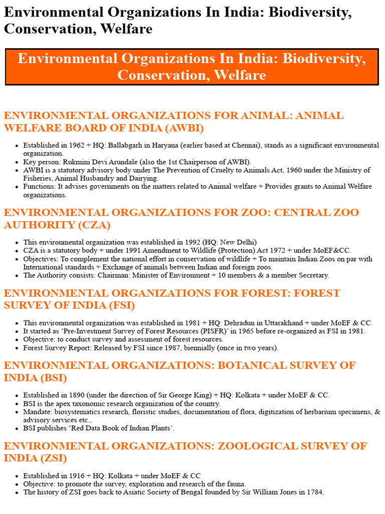 27.ENVIRONMENTAL ORGANIZATIONS IN INDIA | Download Free PDF | Natural ...