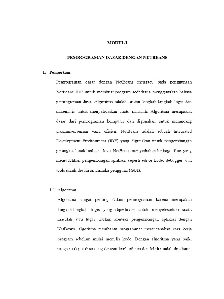 Pemrograman Dasar Dengan Netbeans | PDF | Seni | Komputer