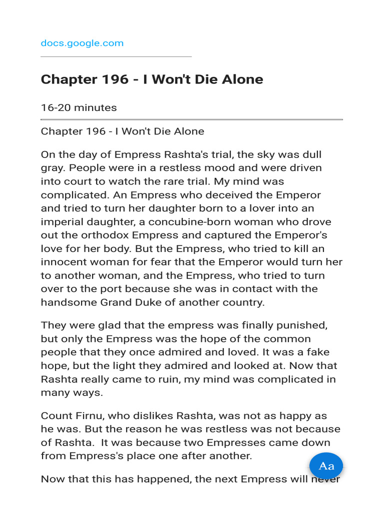 Chapter 196 - I Won't Die Alone | PDF | Courtroom | Emperor