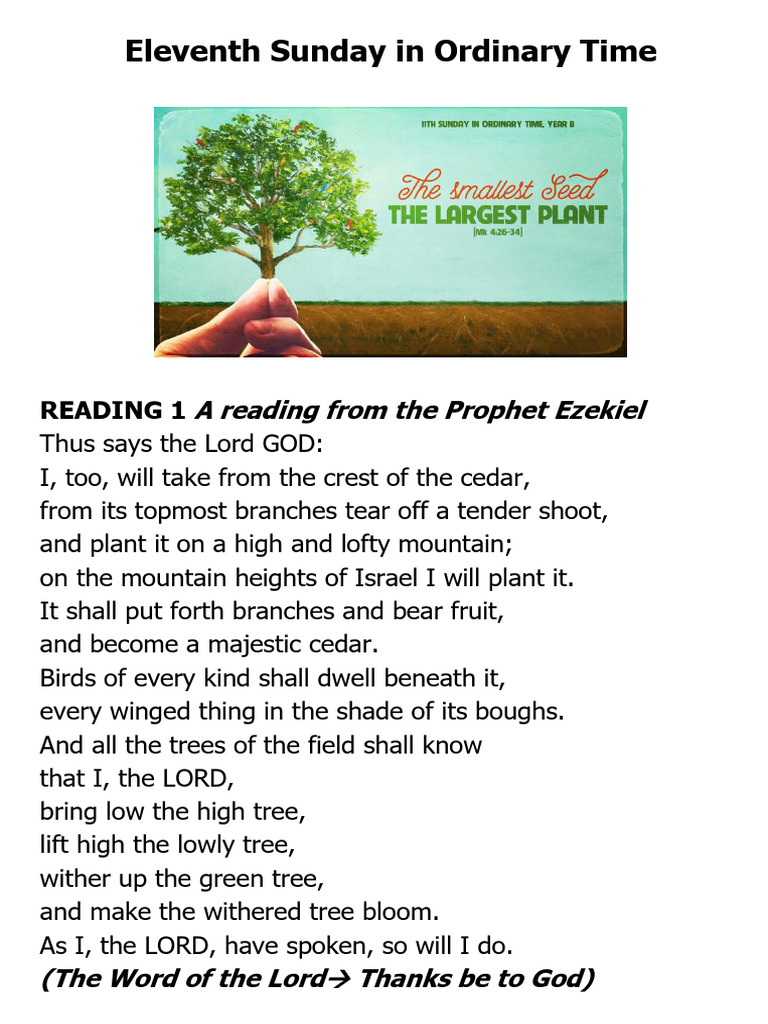 Eleventh Sunday in Ordinary Time B | Download Free PDF | Bible Content ...
