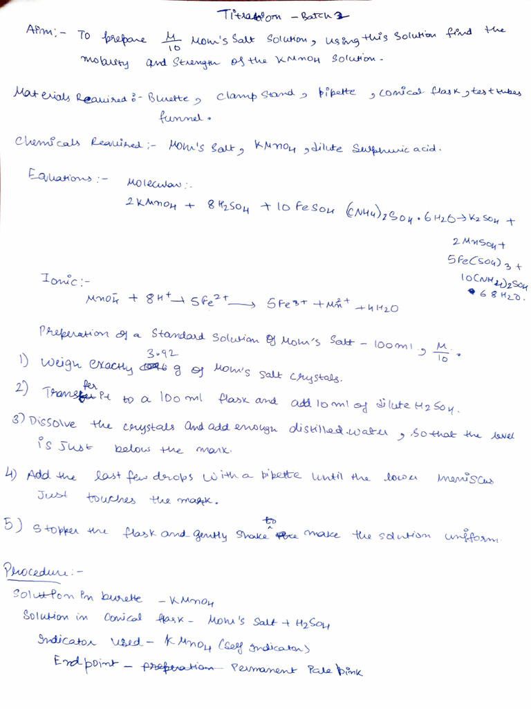 Volumetric Analysis - Batch 2 | PDF