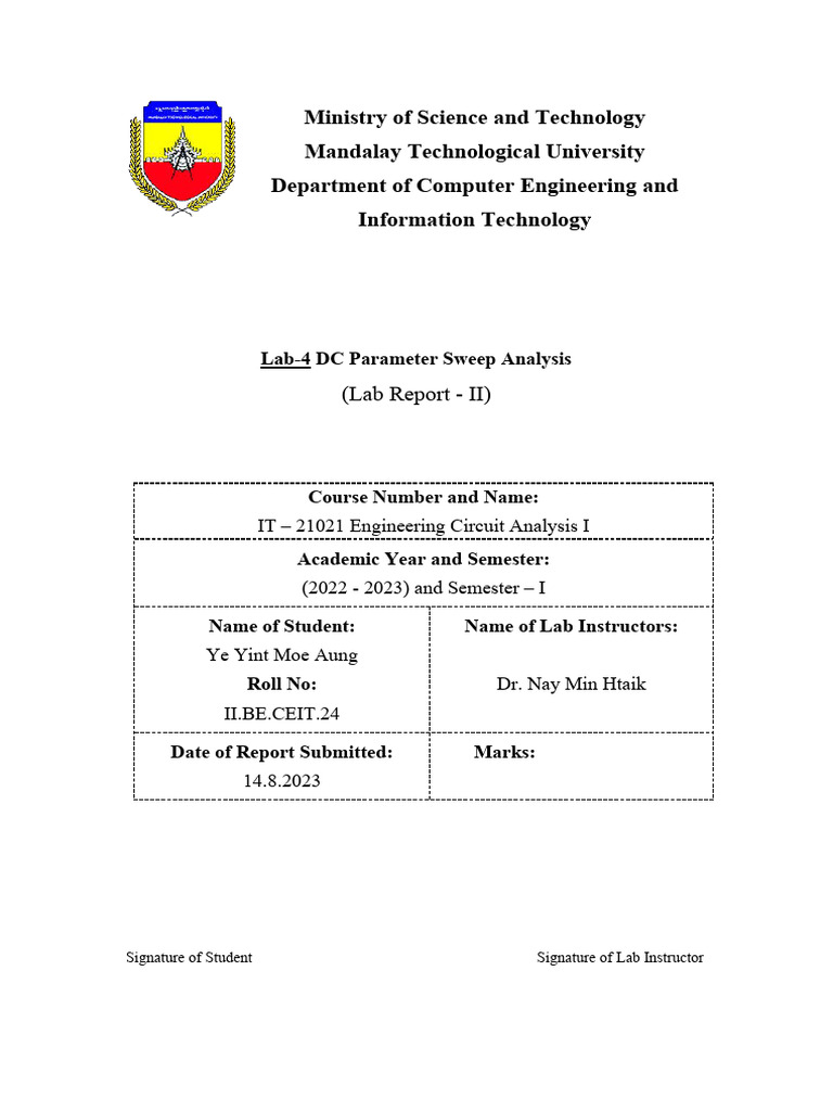 Lab Report 2 Copy - Yyma | PDF | Electrical Engineering | Electricity