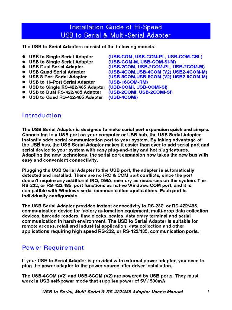 USB Serial Adapter Manual 2232 Driver (Part No (1) - 033) | PDF | Device Driver | Usb