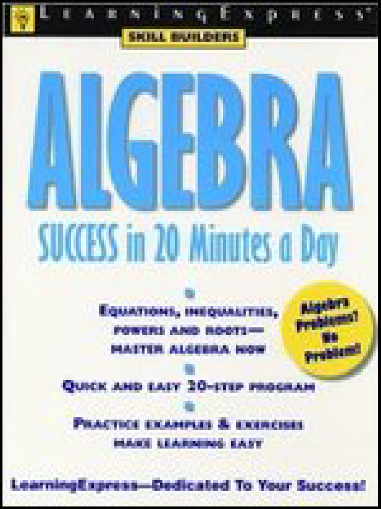 Algebra Success in 20 Minutes A Day | PDF | Factorization | Quadratic ...