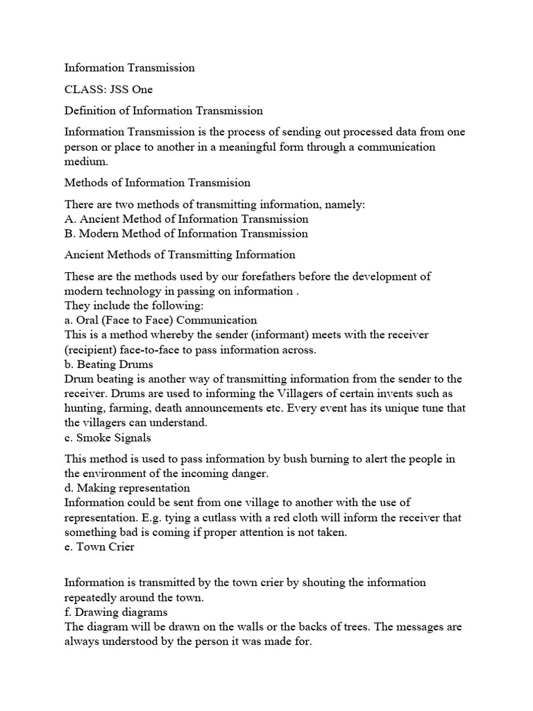 Information Transmission | PDF | Information | Telephone