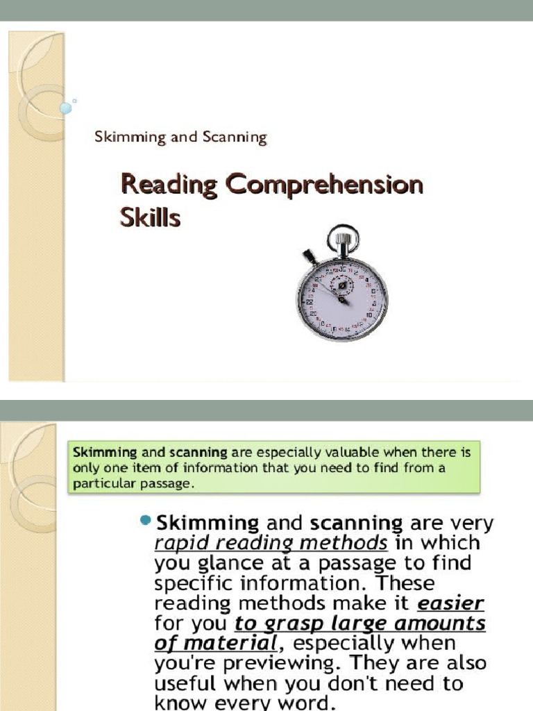 Skimming and Scanning | PDF