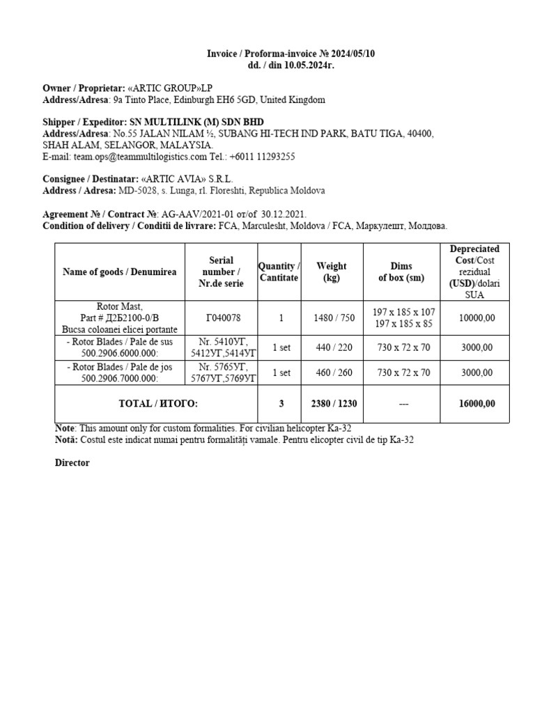 Invoice&Packing Avia | Download Free PDF | Aircraft Configurations ...