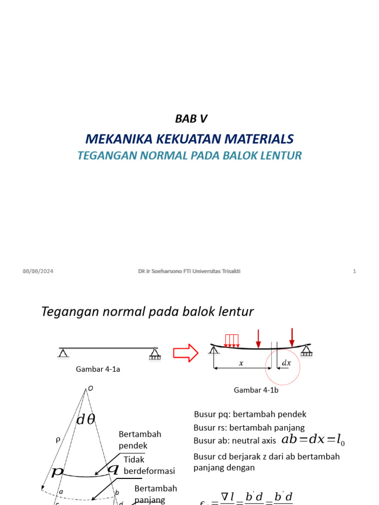 Tegangan Normal Balok Lentur dan Analisis | PDF
