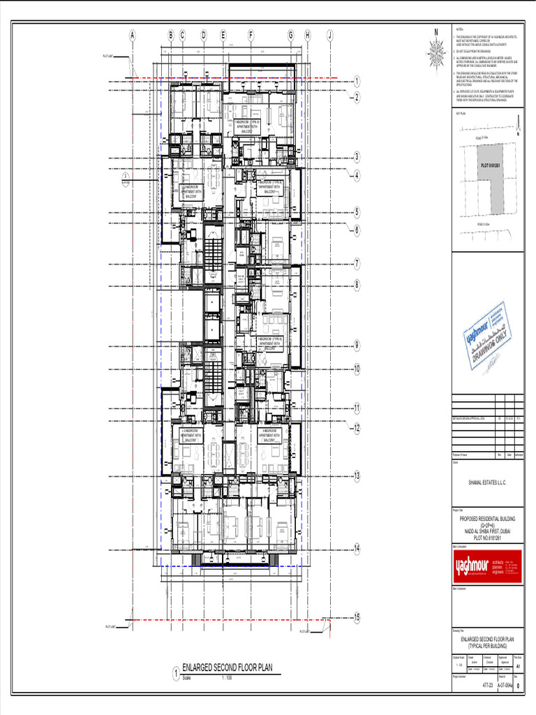 A-07-004a - ENLARGED SECOND FLOOR PLAN (TYPICAL PER BUILDING) | PDF | Buildings And Structures