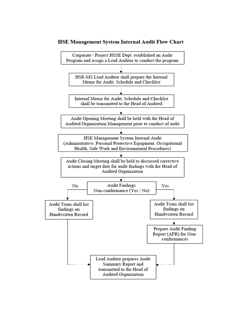 HSE Audit Flow Chart Rev. A1 | PDF | Finance & Money Management