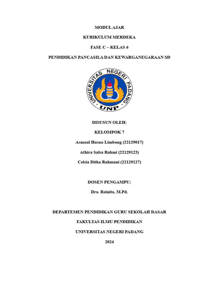 MODUL AJAR PPKN SD Kelompok 7 | PDF