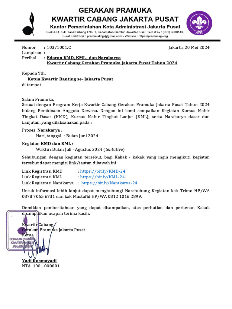 KCJP 103C KR Edaran KMD KML Narakarya 2024 200524 | PDF