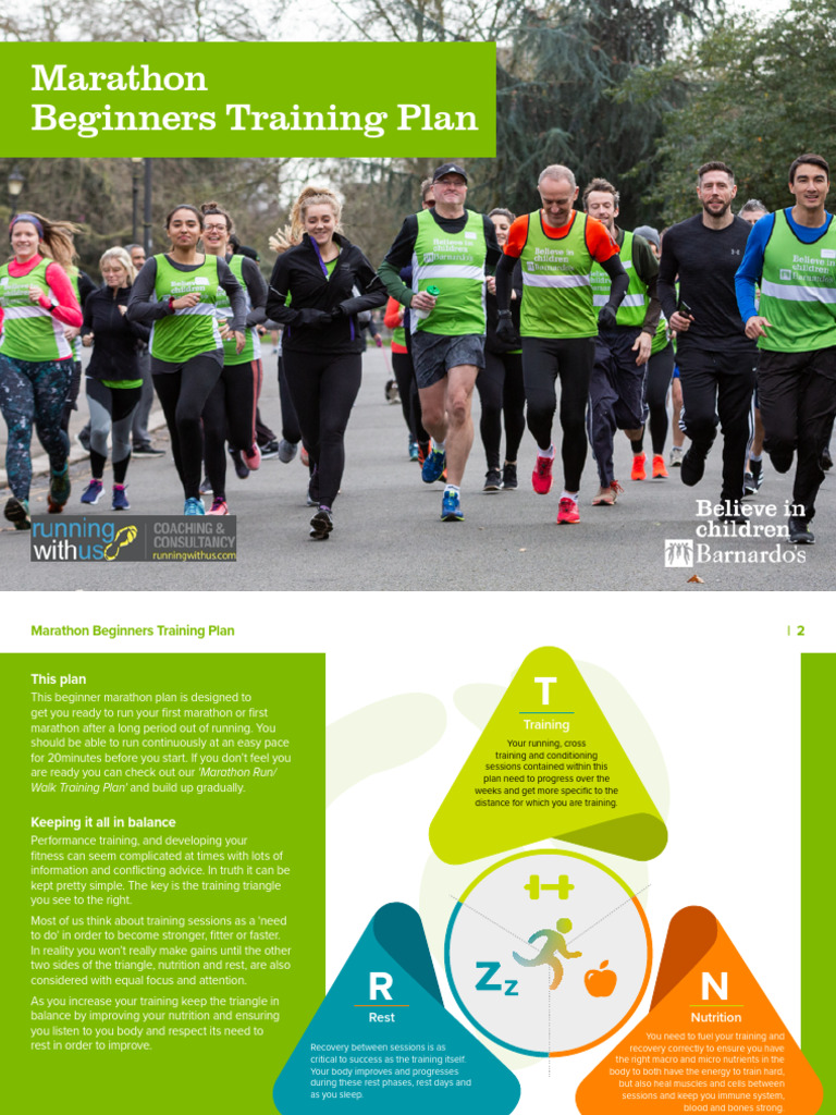 Marathon Training Plan - Beginner | PDF | Running | Marathon