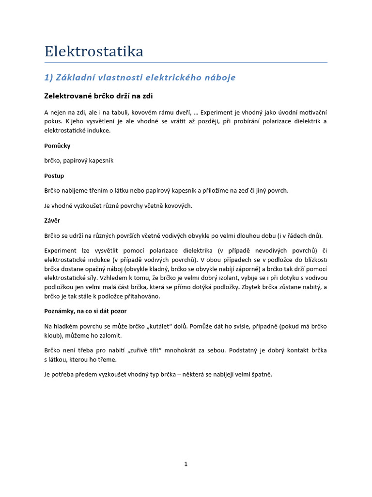 Elektrostatika Listopad2021 | PDF