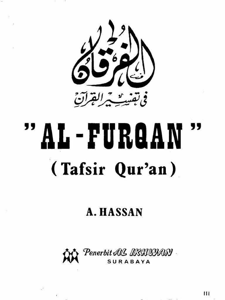 Tafsir Al-Furqan oleh A. Hassan | PDF