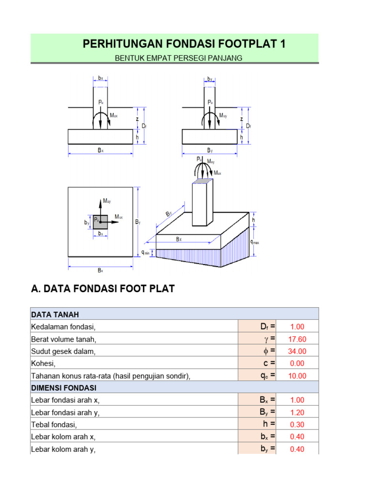 Rumus Pondasi Footplate | PDF | Metode & Bahan Ajar