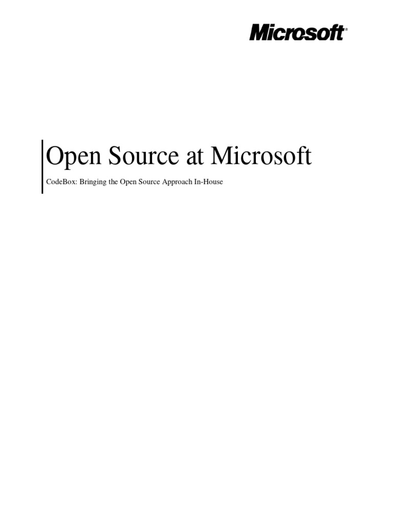 Open Source at Microsoft - CodeBox: Bringing The Open Source Approach ...