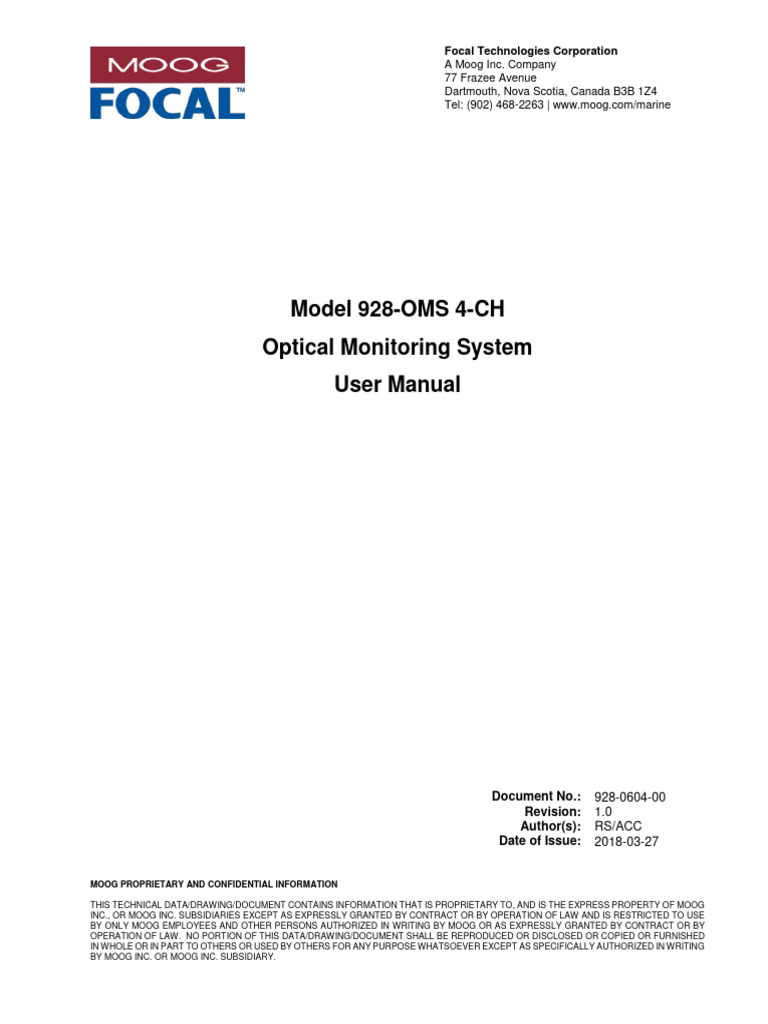 928 0604 00 - Model928 OMS - UserManual 4CH | PDF | Wavelength Division ...