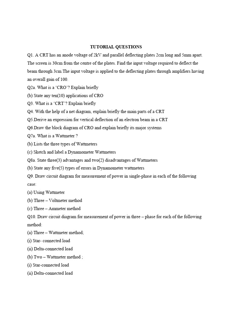 Tutorial Questions | PDF