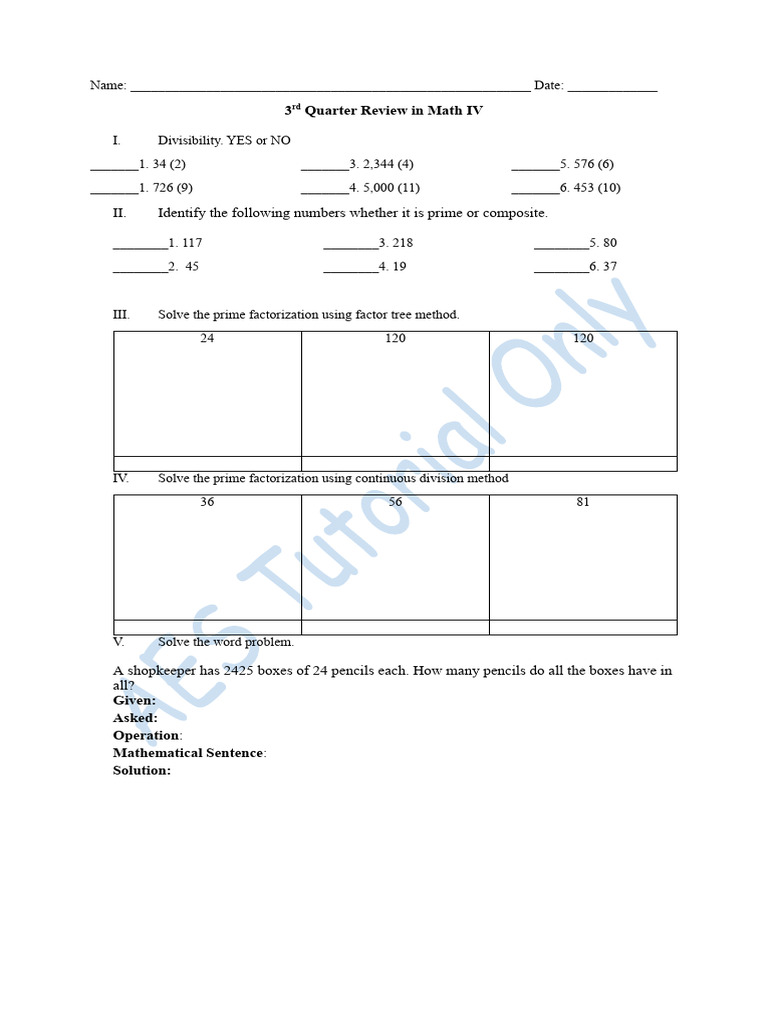 Tutorial 3RD Quarter | PDF